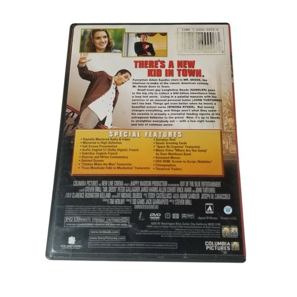 Media | Mr Deeds Dvd Special Edition Widescreen Adam Sandler Comedy ...